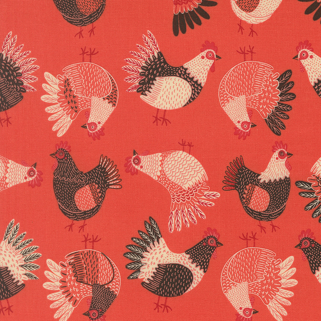 The Henhouse - Tomato - 48433 17 - Moda - Sku: 72099 – CraftTownFabrics