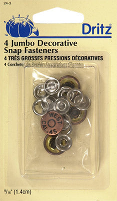 Dritz 24-3 4 Jumbo Snaps - West Cal. 45 (bronze) - 4 Sets. Sku: 581 ...